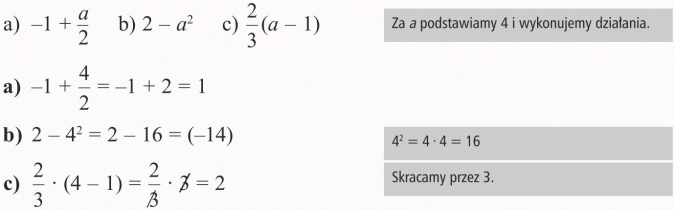 Obliczanie wartości liczbowych wyrażeń algebraicznych - Matematyka ...