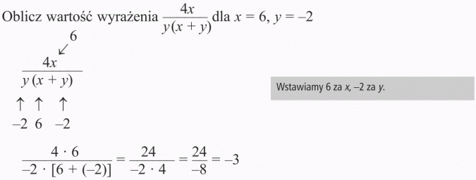 Obliczanie wartości liczbowych wyrażeń algebraicznych - Matematyka ...
