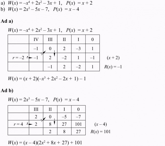 Działania na wielomianach, równość wielomianów - Matematyka ...