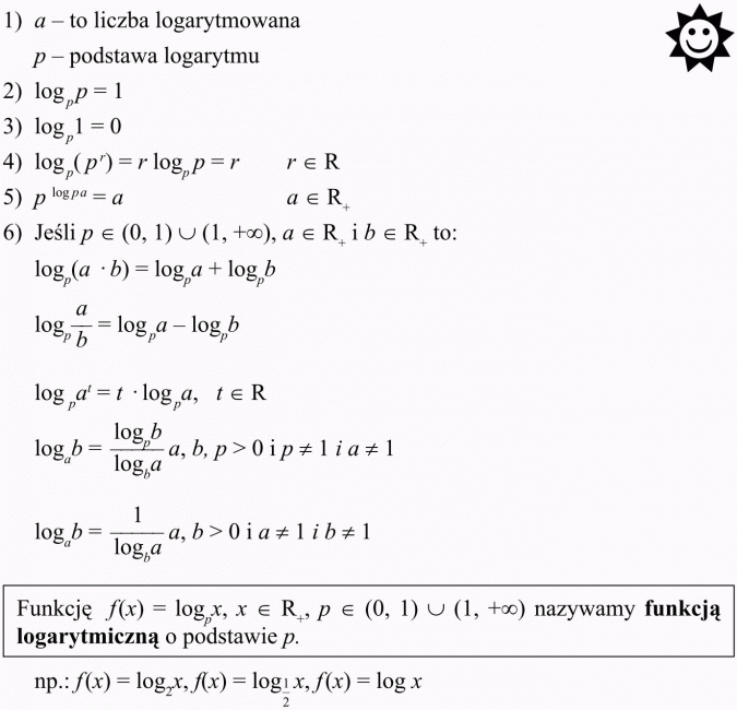 Definicja i własności funkcji logarytmicznej - Matematyka - Opracowania.pl
