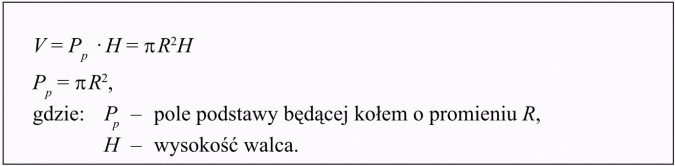 Walec obrotowy - Objętość i pole powierzchni walca - Matematyka ...